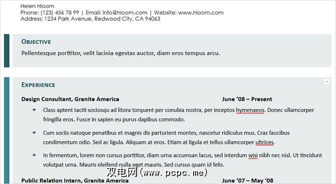 6种适用于所有样式和偏好设置的Google文档简历模板 - 双电网(PCPC.ME)